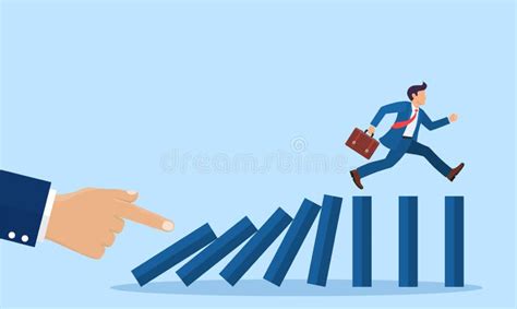 Domino Effect Chain Reaction Concept Stock Vector Illustration Of
