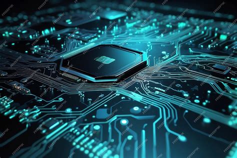 Premium Ai Image Technology Abstract Circuit Board Texture Background Hightech Futuristic