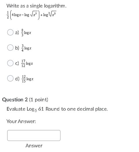 write as a single logarithm 4logx log vx log x o a log x