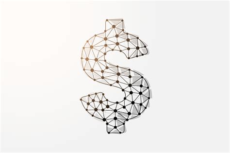 연결된 점이있는 달러 3d 낮은 폴리 기호 돈 통화 경제 디자인 벡터 일러스트 레이 션 금융 다각형 와이어프레임 금융에 대한