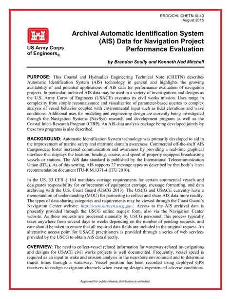 Pdf Archival Automatic Identification System Ais Data For Navigation Project Performance