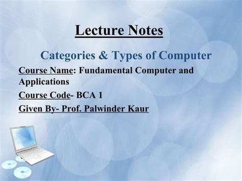 Internet And Computing Fundamentals Types Of Microcomputerspptx