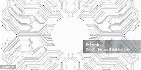 흰색 배경에 미래 지향적 인 회로 기판 패턴입니다 하이테크 cpu 패널 공상 과학 기술 배너 디자인 벡터 cpu에 대한 스톡
