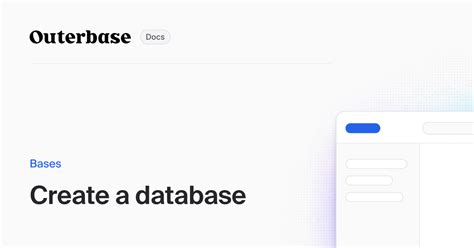 create a database