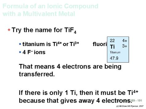 Formula Of An Ionic Compound With A Multivalent