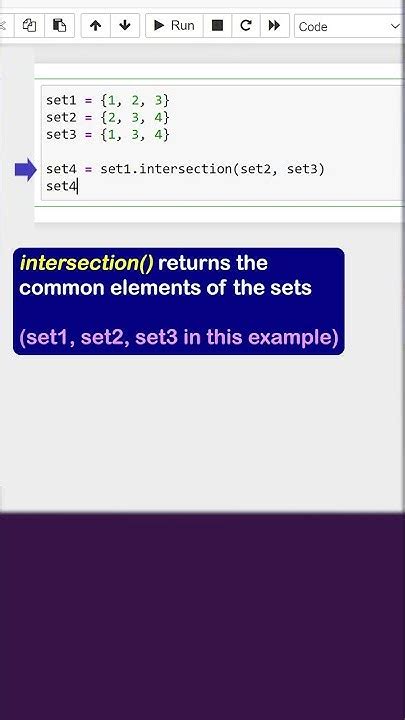 Intersection Of Sets In Python Youtube