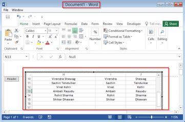 Insert An Excel Spreadsheet Into Word Documents