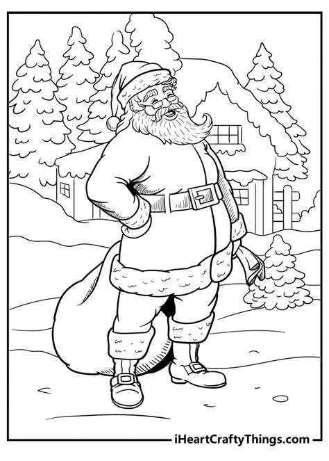 Santa Coloring Pages Printable Free Free Printable Hq