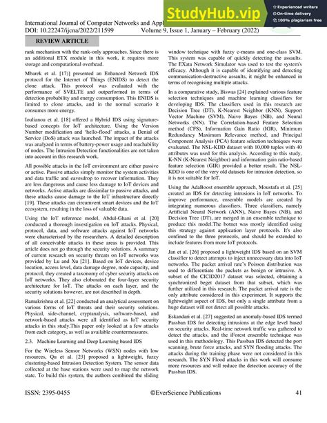 A Review On Intrusion Detection Systems To Secure Iot Networks Pdf Internet Computing