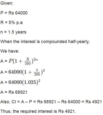 R D Sharma Solutions Class Math Chapter Compound Interest Exercise