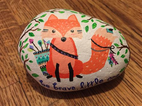Fox Rock Painting Doglifehacks Rock Painting Patterns Rock Crafts