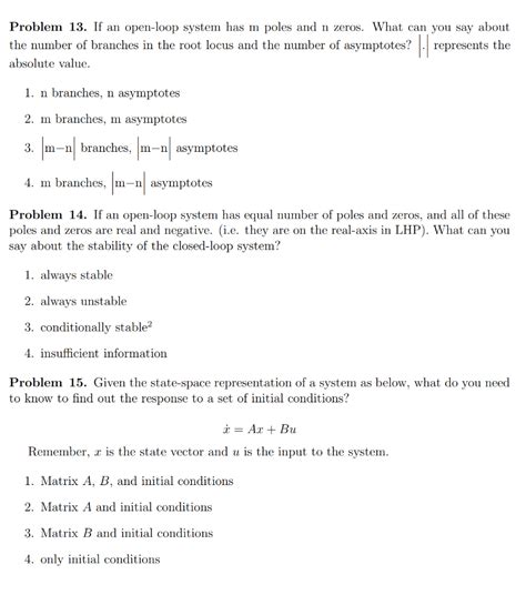 Solved Problem If An Open Loop System Has M Poles And N Chegg