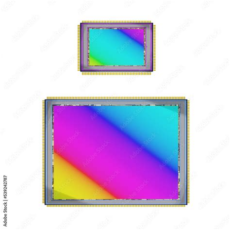 200 Megapixel Digital Camera Sensor Compared To Smaller Previous Generation Sensor 3d Huge