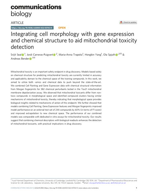 Integrating Cell Morphology With Gene Expression And Chemical Structure