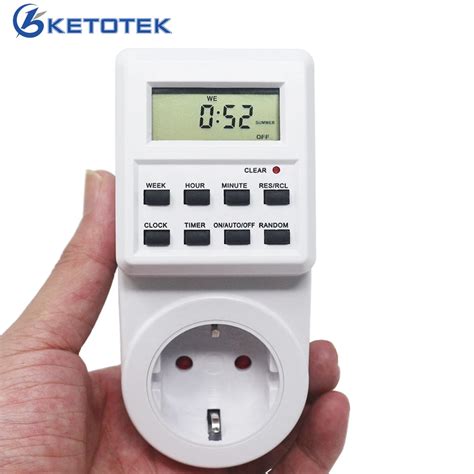 Eu Plug Timer Switch Socket Save Energy 24 7 Days Digital Timer With Random And Summer Time Week
