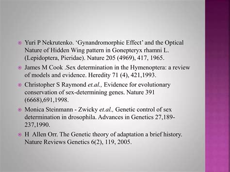 Genic Balance Theory Of Bridges Gynandromorphs Pptx