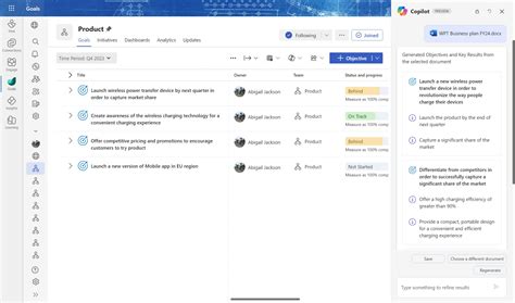 viva goals copilot를 사용하여 목표 만들기 요약 및 이해 microsoft learn
