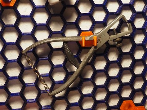parametric double hooks for honeycomb storage wall parametric scad by