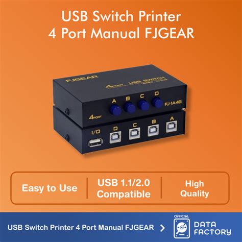 Jual Usb Switch Printer 4 Port Manual Fjgear Data Switcher Sharing Printer Kota Surabaya
