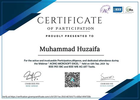 Muhammad Huzaifa On Linkedin Webinar Acing Microsoft Excel By Ieee
