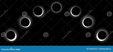 Vector Full Solar Eclipse Phases Stock Vector Illustration Of Abstract Astronomical 62923723