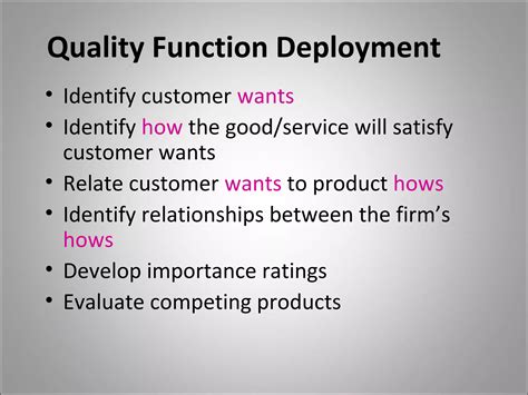 Quality Function Development Ppt