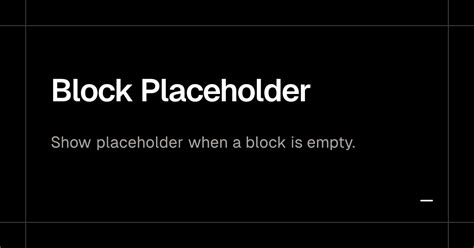 Block Placeholder Plate