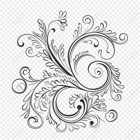 흰색 배경 개요 스케치 드로잉에 우아한 꽃 디자인 벡터선 그리기시각 예술 Png 일러스트 무료 다운로드 Lovepik