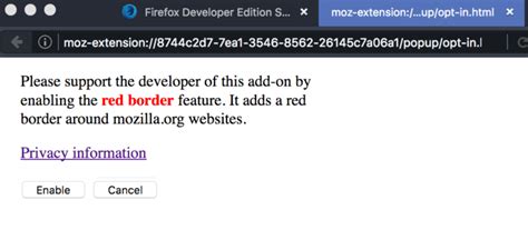 Writing An Opt In UI For An Extension Mozilla Add Ons Community Blog