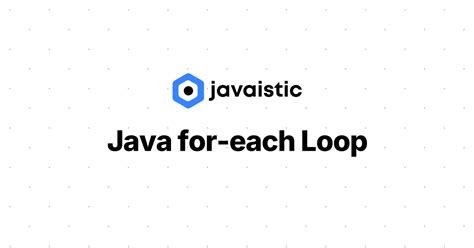 Java For Each Loop Javaistic