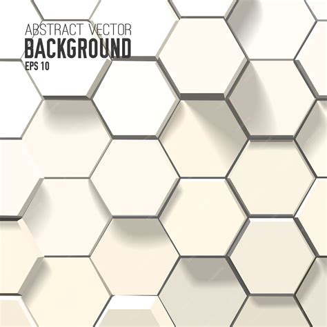 기하학적 육각형으로 추상 흰색 배경 무료 벡터