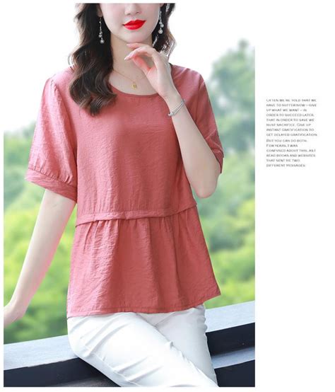 40 50대 미시 라운드 무지 핀턱 뒷단추 이중 반팔 티셔츠 블라우스 여름 엄마옷 블루