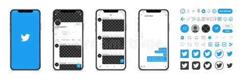 Twitter Twitter Mobile App Interface Template On Apple Iphone Mockup