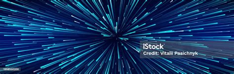 Abstract Data Flow Space Light Rays Explosion Effect Scifi Motion Wallpaper 3d Rendering Stock