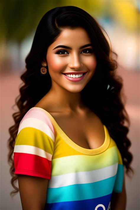Lexica Cute Mexican Girl With The Words Smile Behind Her