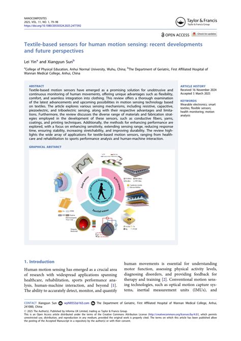Pdf Textile Based Sensors For Human Motion Sensing Recent Developments And Future Perspectives