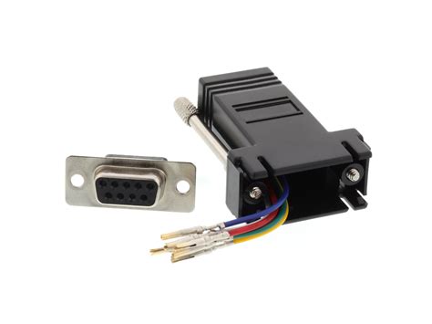 Modular Adapter Kit DB9 Female To RJ11 RJ12 Black At Cables N More
