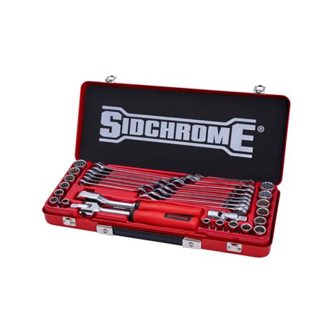 Sidchrome 35 Piece 12 Drive Socket And Spanner Set Chrome Vanadium