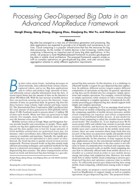 pdf processing geo dispersed big data in an advanced mapreduce framework