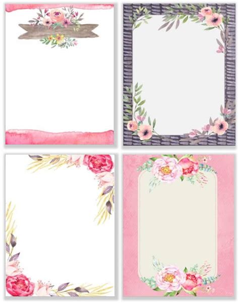Free Flower Border Watercolor And Clipart Borders