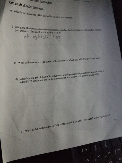 Part A PH Of Buffer Solutions Ti A What Is The E Chegg
