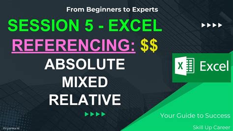 Session 5 Excel Referencing Absolute Mixed Relative Youtube