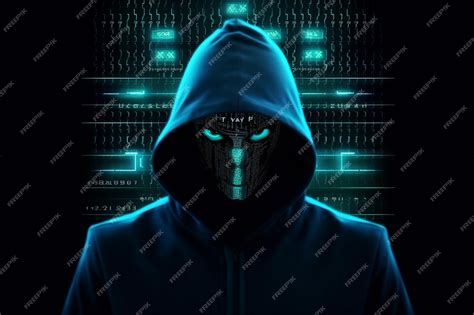 Premium Ai Image Computer Hacker Green Ascii Style On Black Background