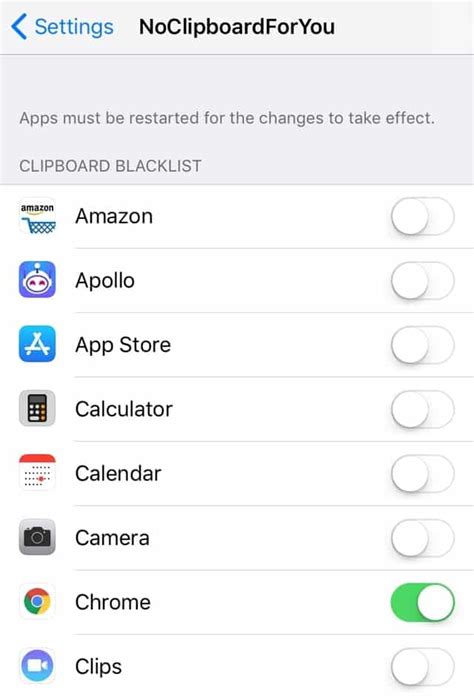NoClipBoardForYou Tweak Lets You Disable Apps From Accessing Clipboard