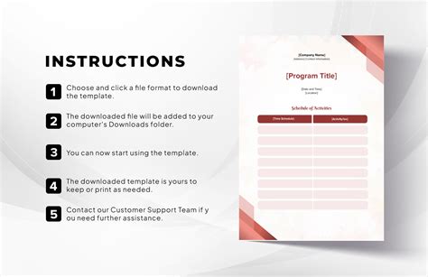 Blank Program Template In Illustrator Word PDF Download Template Net