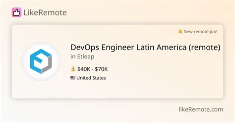 📩 Devops Engineer Latin America Remote At 🏢 Etleap Salary 💰 40k 70k 📍remote Job In 🇺🇸