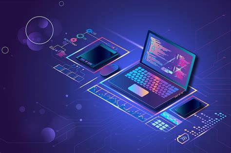 Premium Vector Web Development Technology Template