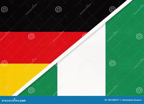 Germany Vs Nigeria Symbol Of Two National Flags Relationship Between