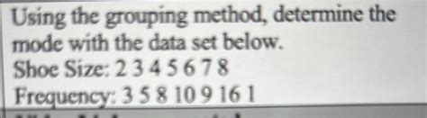 Solved Using The Grouping Method Determine The Mode With Chegg Com