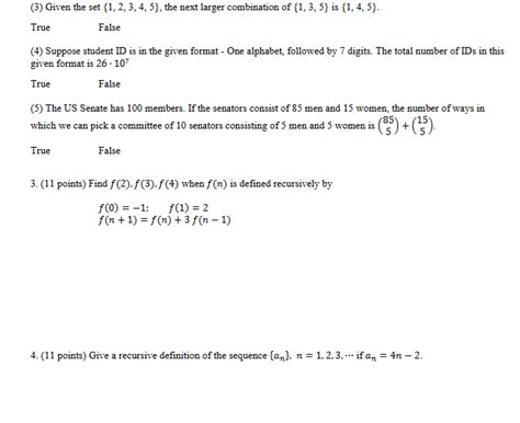 Solved 3 Given The Set 1 2 3 4 5 The Next Larger Chegg Com
